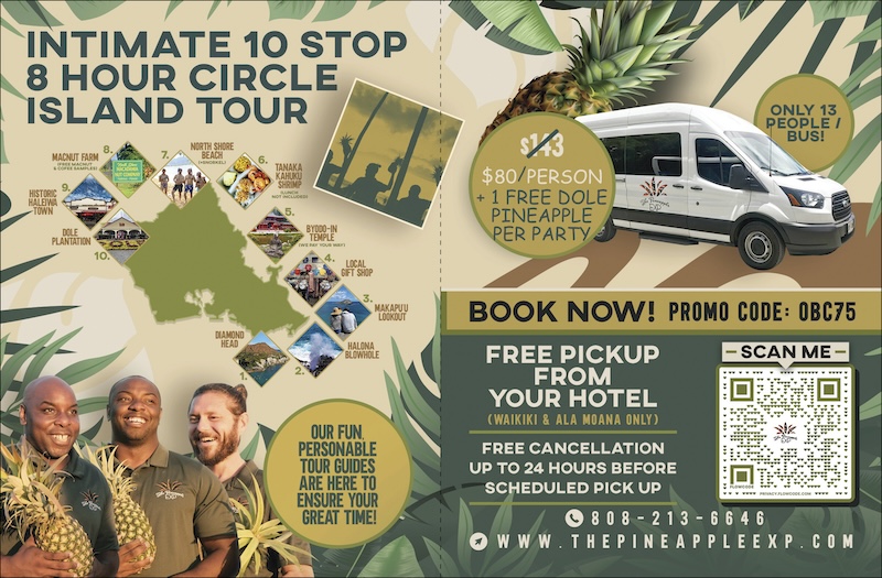 Pacific Palms Tour Co. In Association with The Pineapple EXP - Oahu's Best Coupons